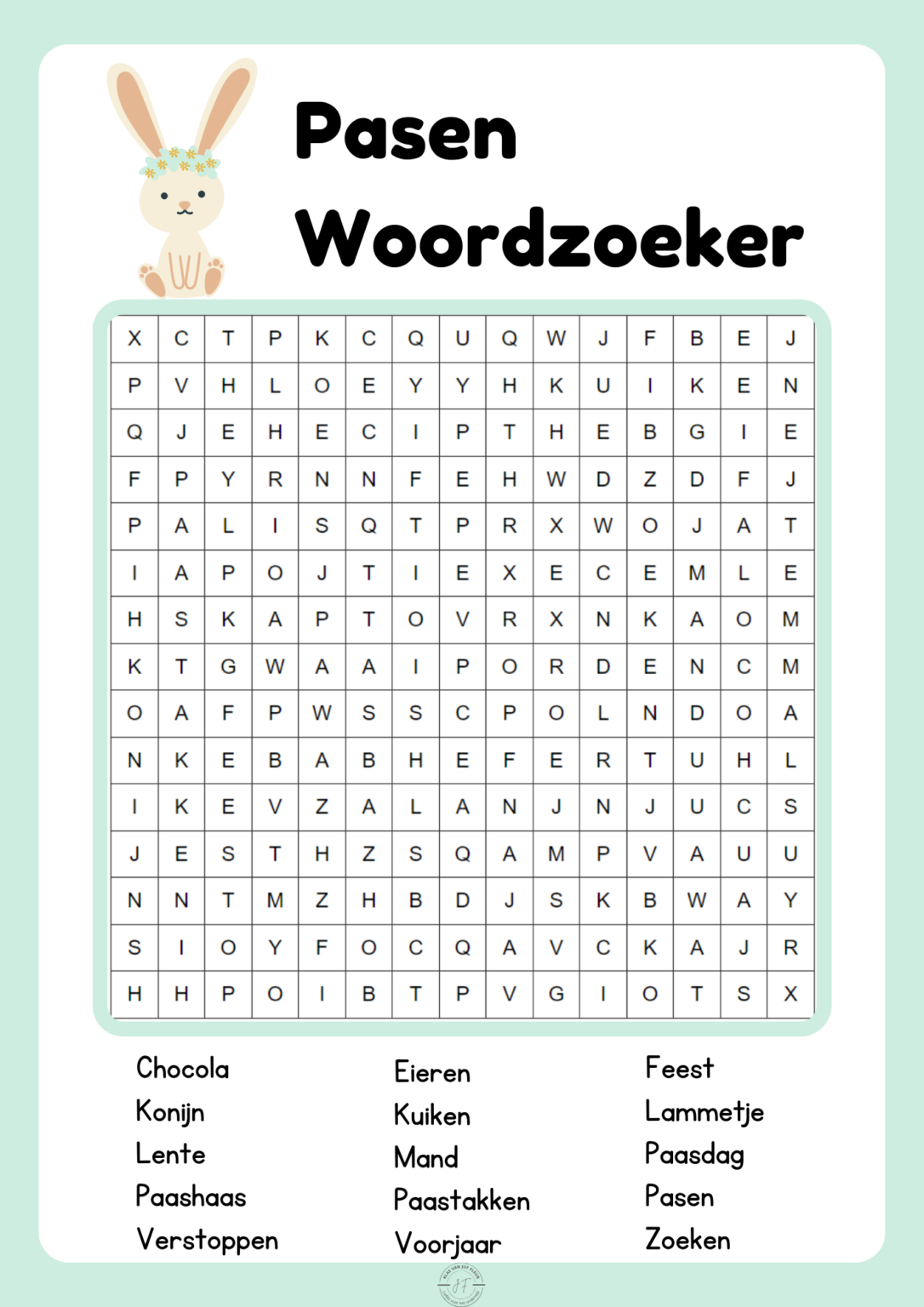 Pasen Woordzoeker